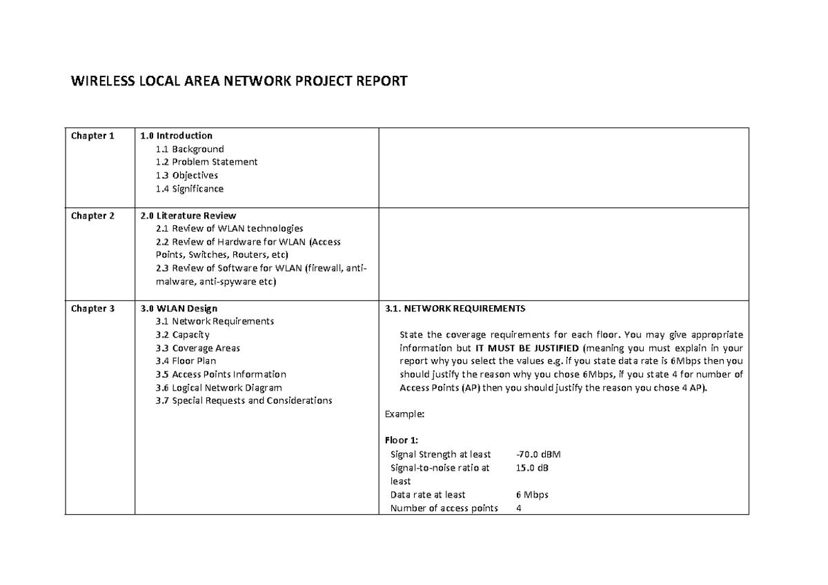 Group Project - Format of Report WIRELESS LOCAL AREA NETWORK - WIRELESS ...