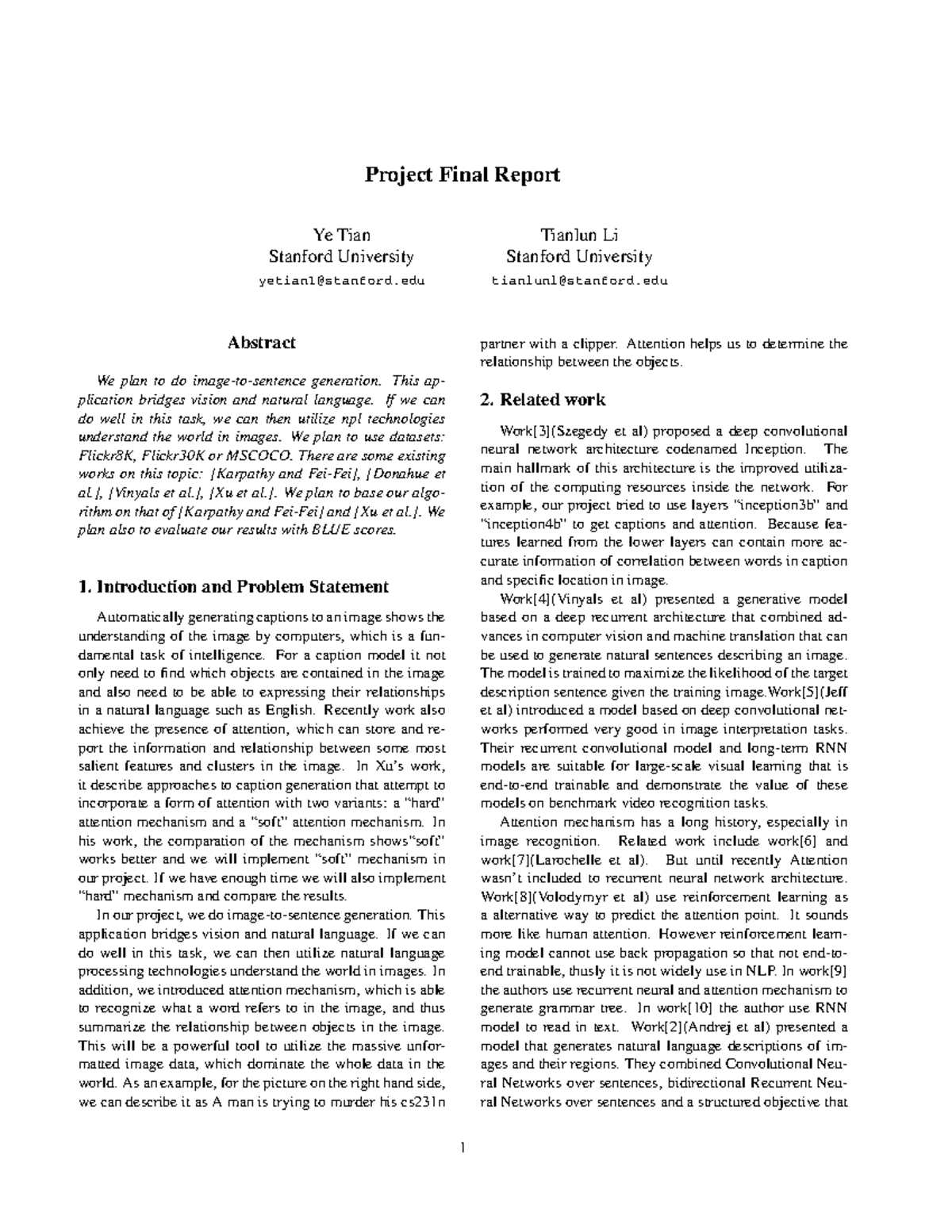 Practical - Project final report - Project Final Report Ye Tian ...