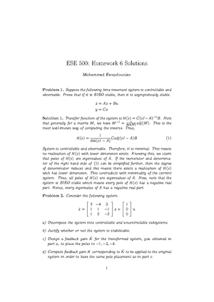 Syllabus - Summary Linear Systems Theory - University of Pennsylvania ...