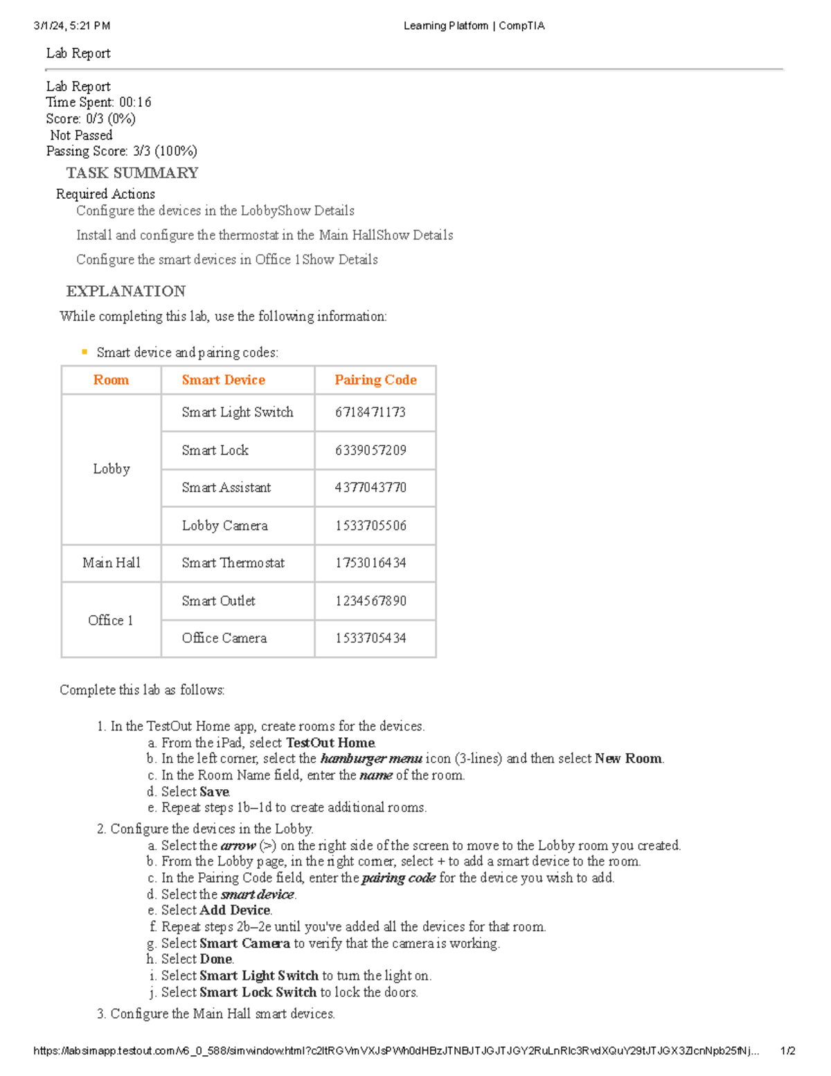 8.6.4 Configure Smart Devices - 3/1/24, 5:21 PM Learning Platform ...