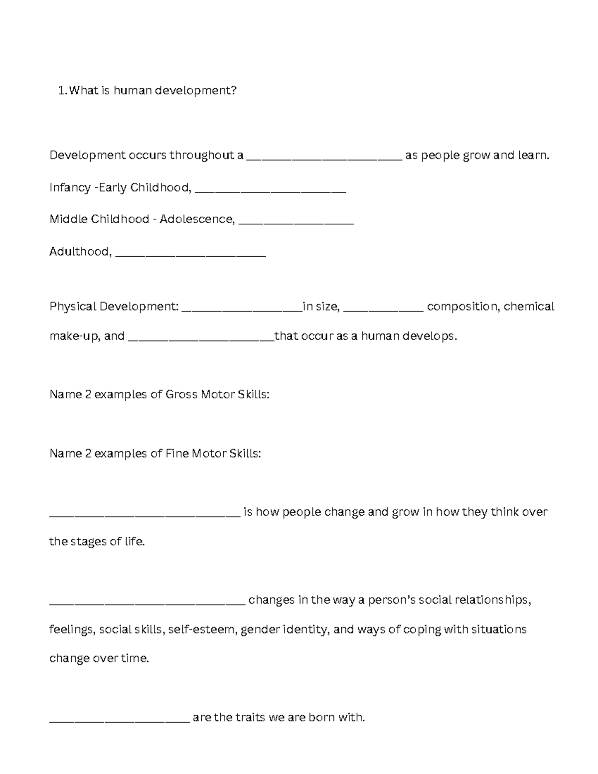 6th FACS Study Guide - Notes for Human Development, Decision-Making ...