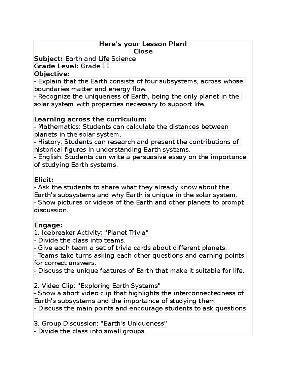 7E-week 4-Els - Notes in Earth Subsystems - Here's your Lesson Plan ...