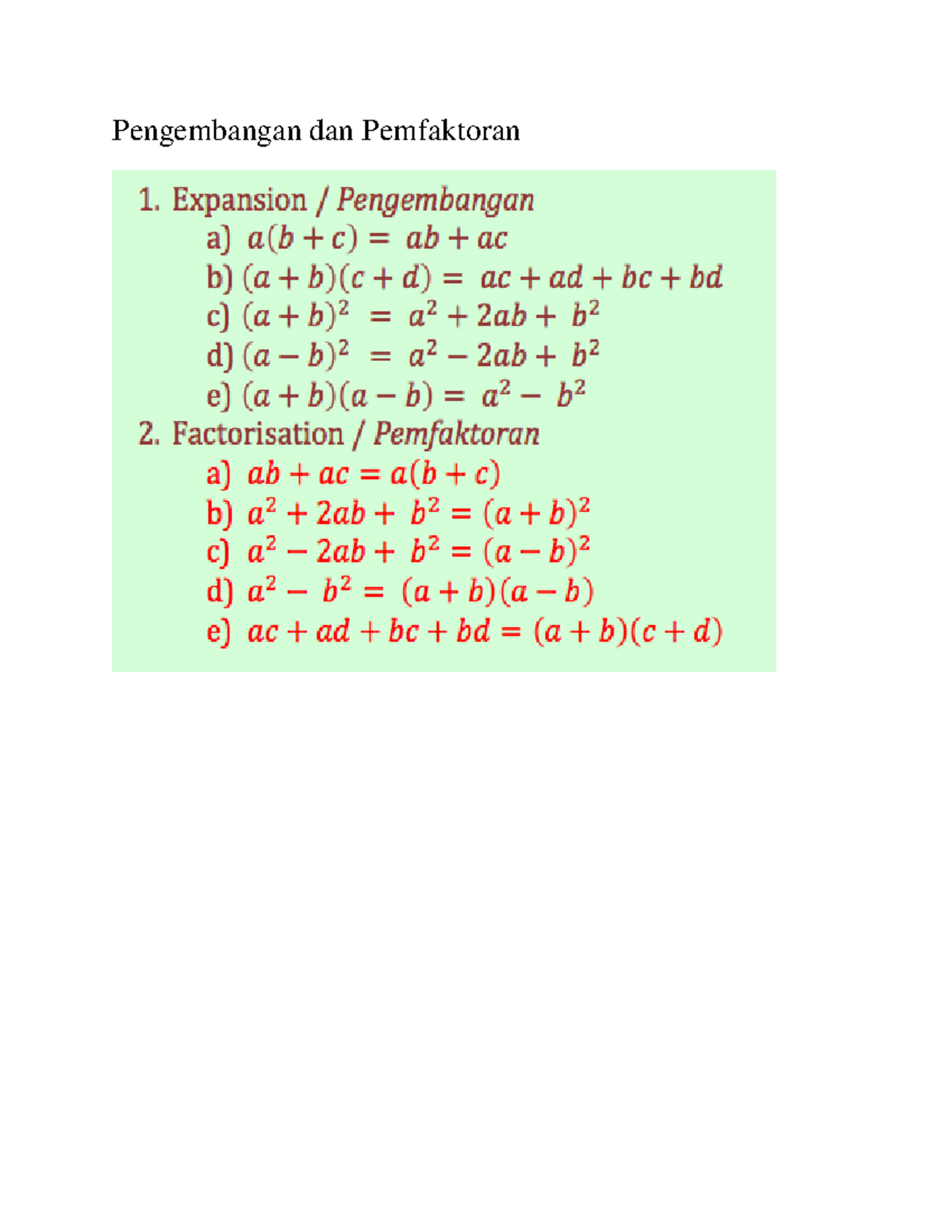 Pengembangan-dan-Pemfaktoran - Mathematics Management - Warning: TT: undefined function: 32 ...