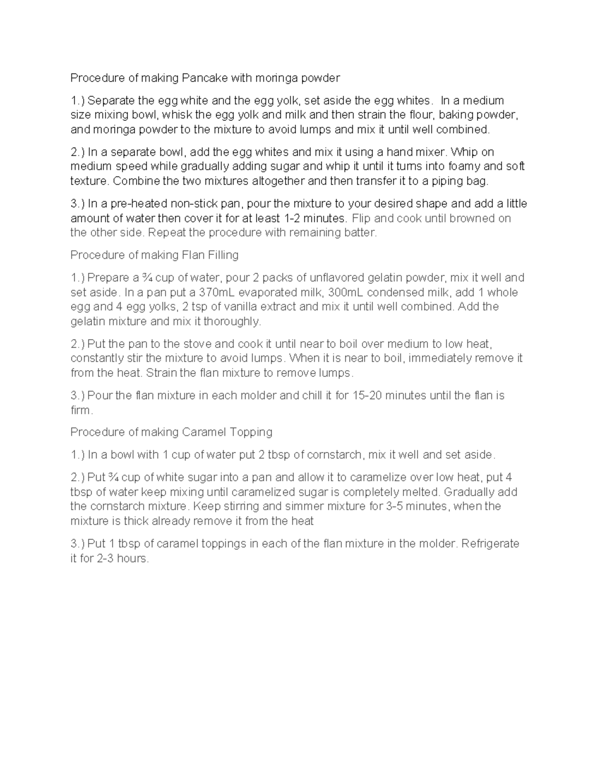 Step by step procedure - Procedure of making Pancake with moringa ...