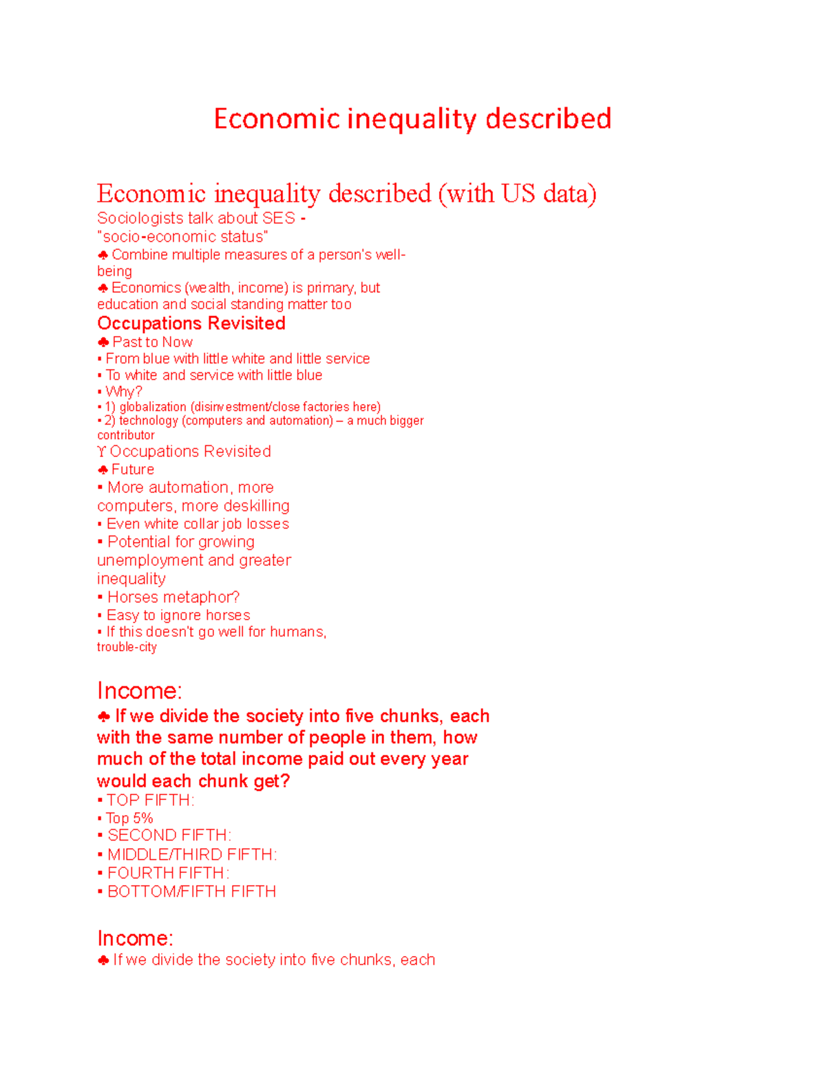 Economic inequality - How about WEALTH rather than income What is ...