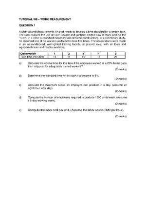 Exercise MGT345- Nurul AIN - Operations Management - Studocu