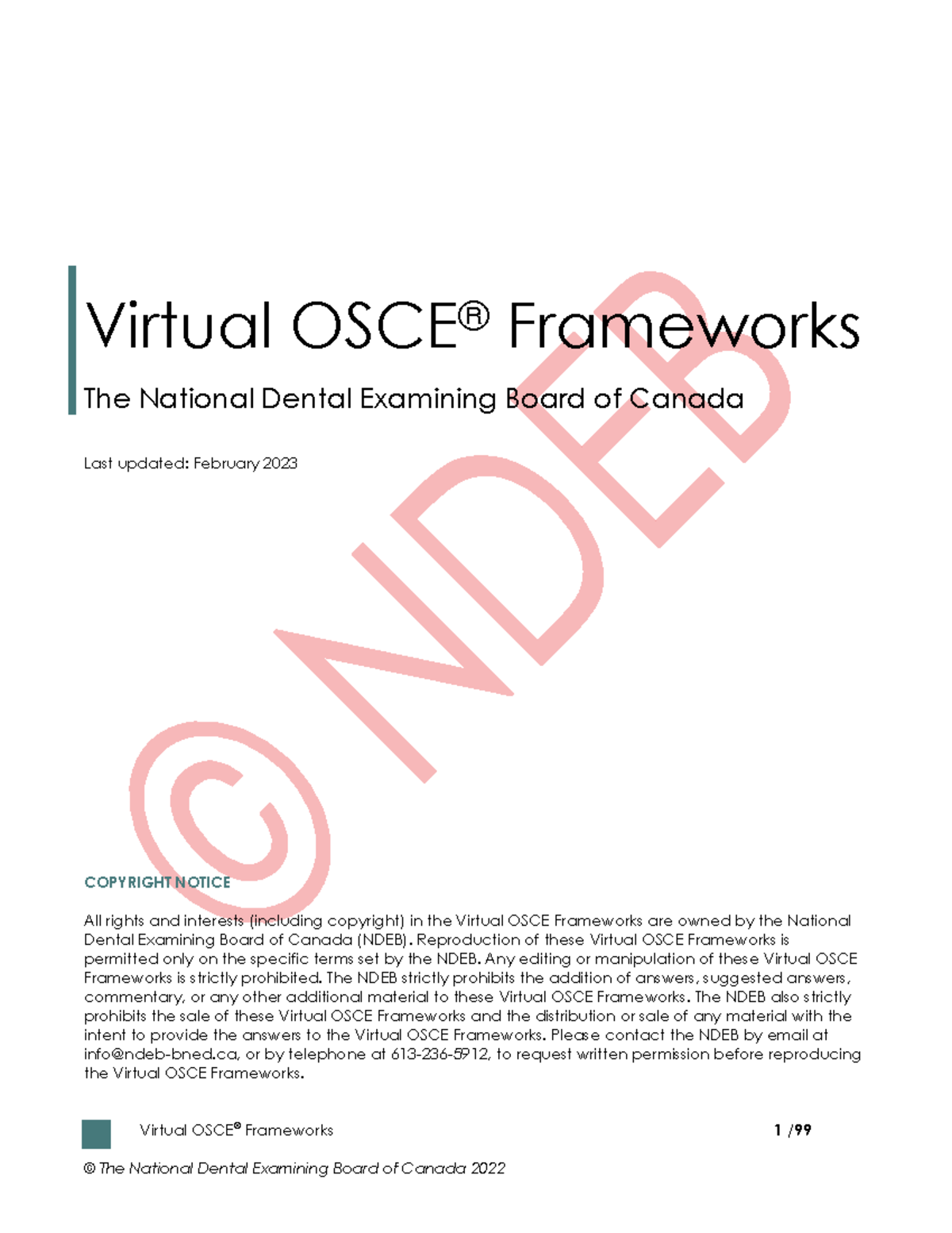 2023 02 02 Virtual OSCE frameworks - Virtual OSCE® Frameworks 1 / 99 ...