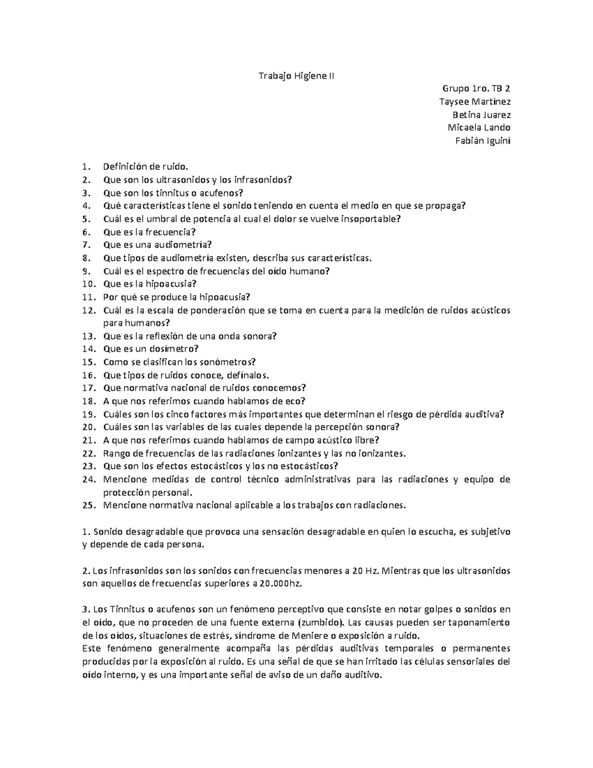 Parcial Higiene II - Grade: 9 - Warning: TT: undefined function: 32 Trabajo Higiene II Grupo 1ro ...