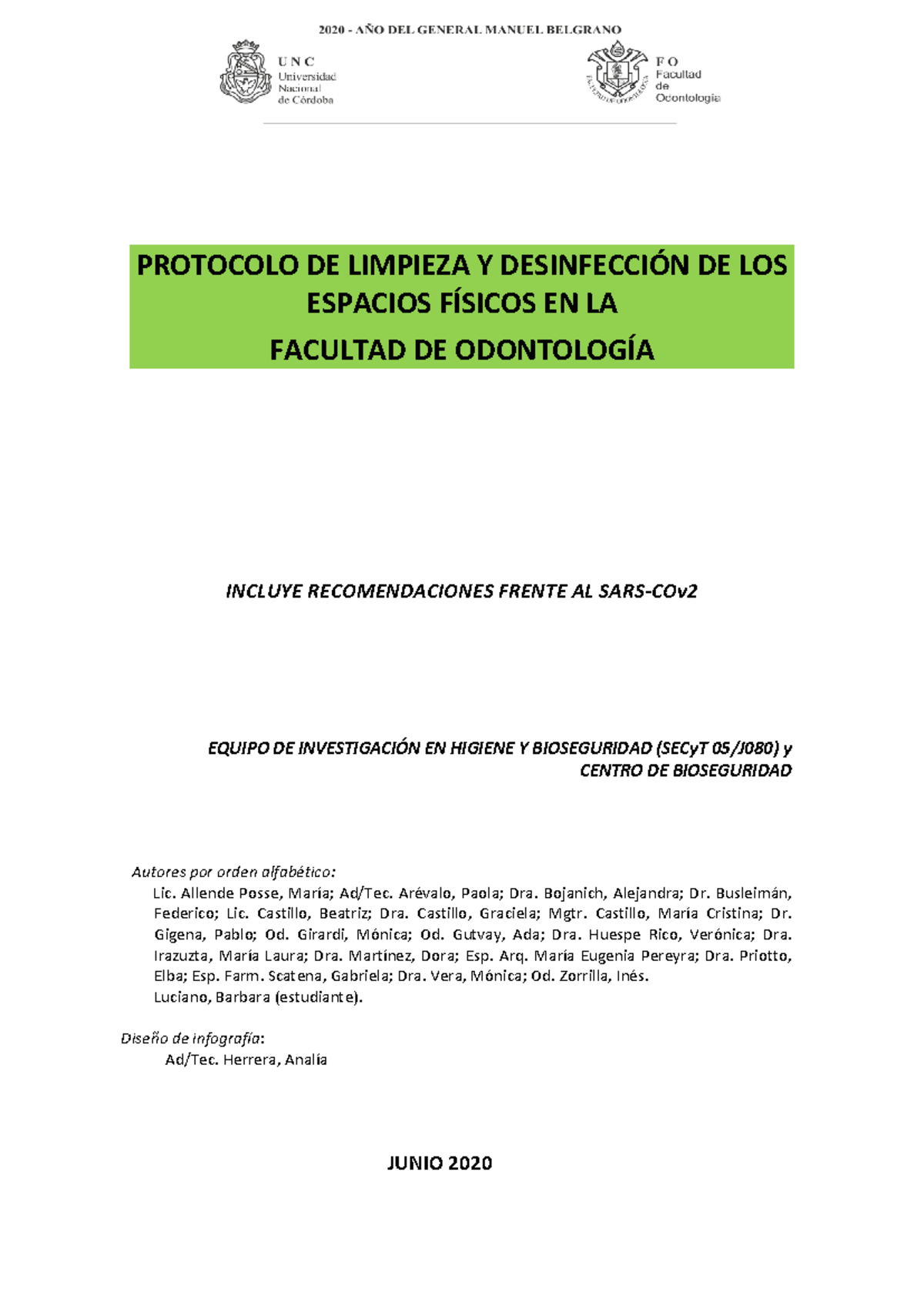 Protocolo limpieza y desinfeccion espacios fisicos - PROTOCOLO DE LIMPIEZA Y DESINFECCIÓN DE LOS ...