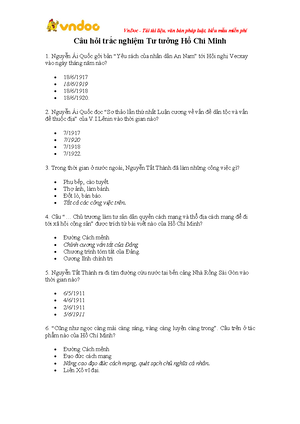 [Solved] Phn tch nhn t ch quan hnh thnh t tng H Ch Minh Lin h bn thn vic - Tư Tưởng Hồ Chí Minh ...