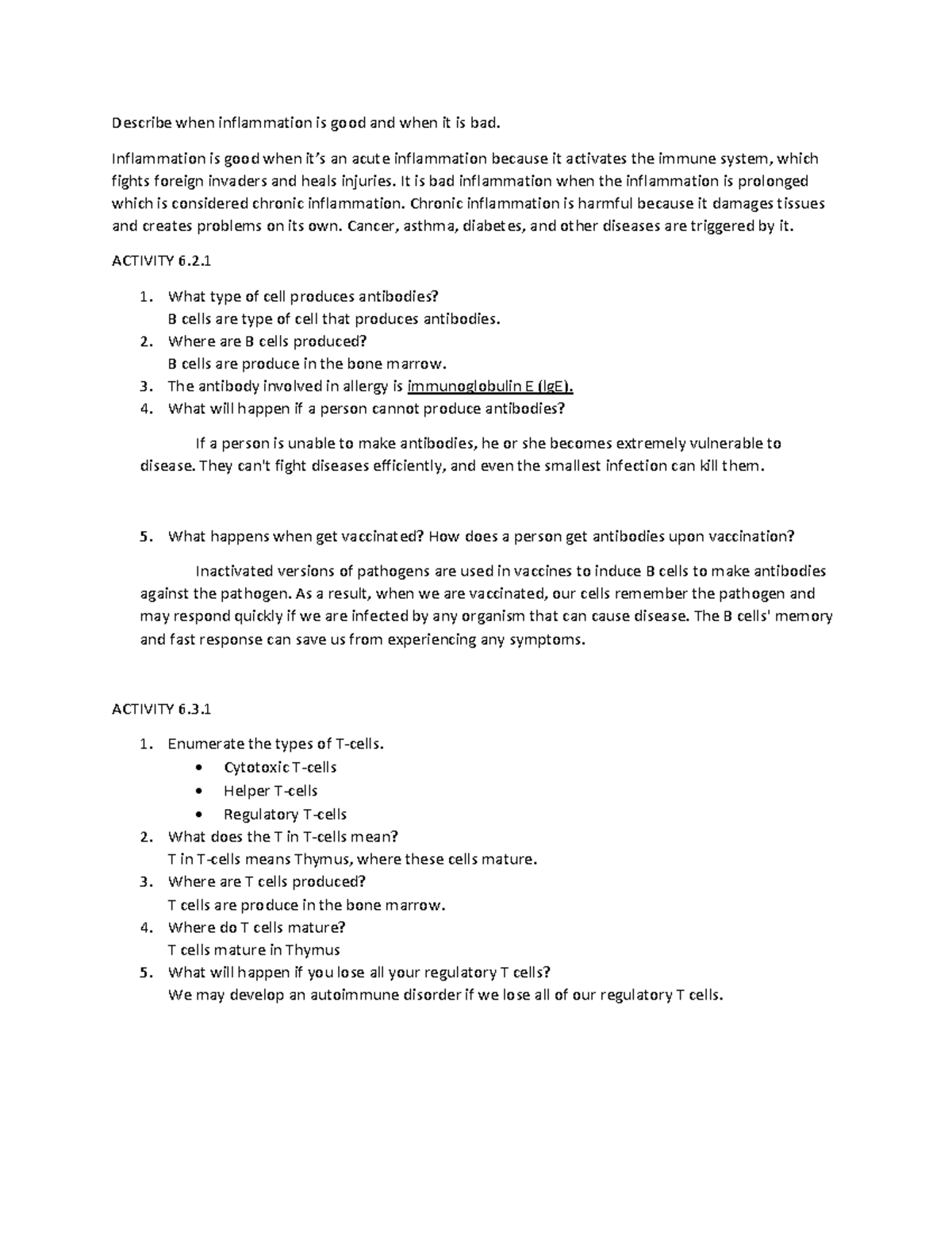 Describe when inflammation is good and when it is bad - Inflammation is ...