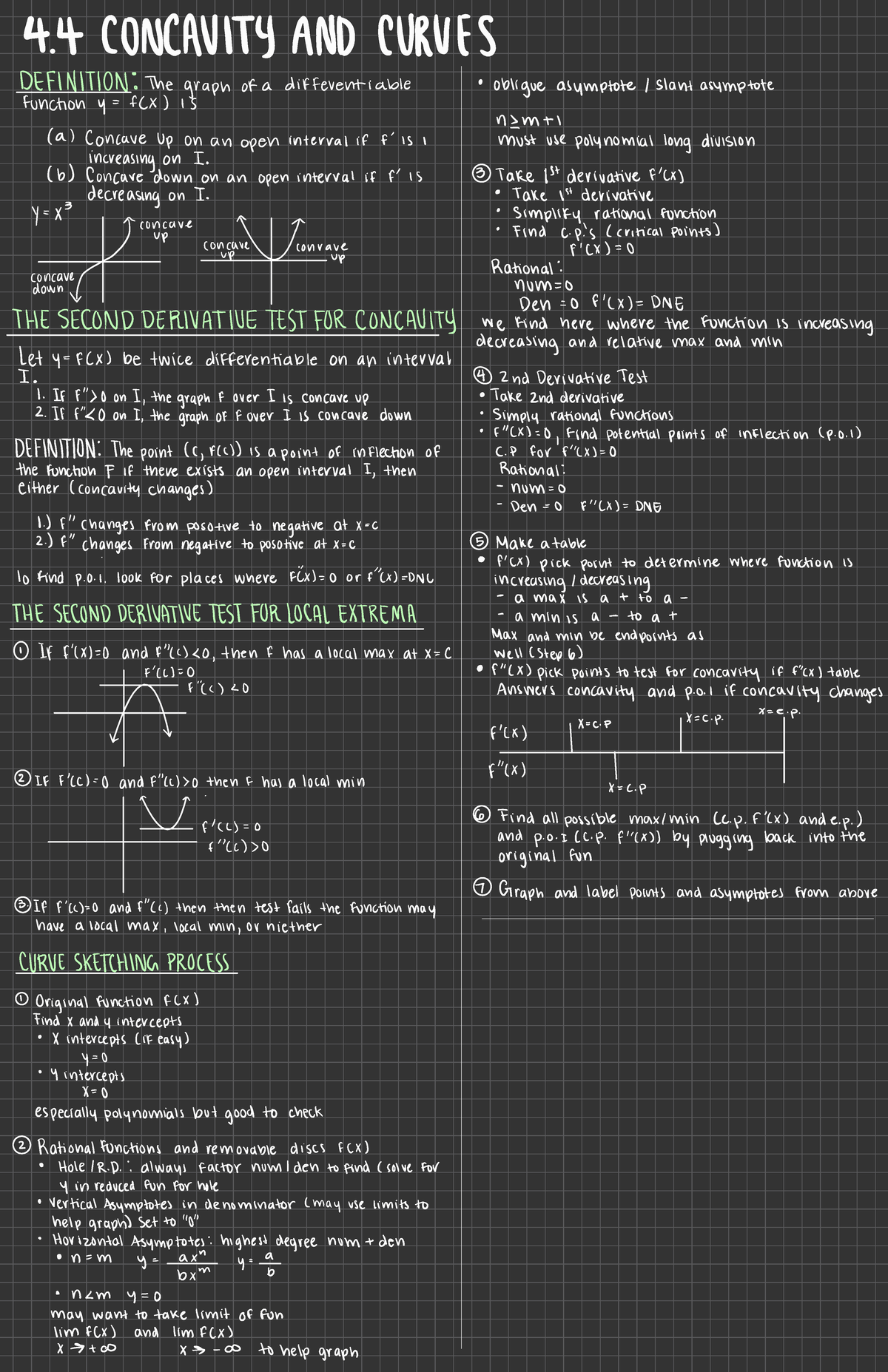CALC 4.4 Concavity and Curves - 4 CONCAVITY AND CURVES DEF / NITIN ...