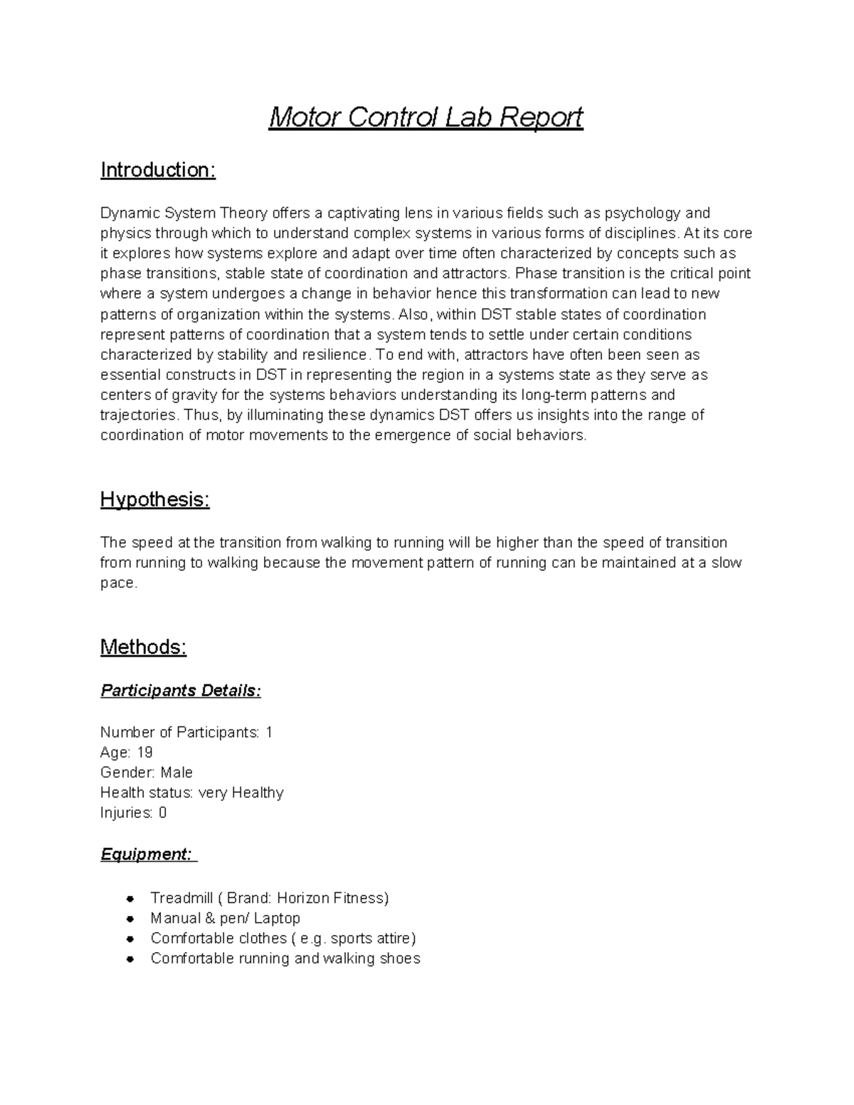 Motor Control Lab Report - Motor Control Lab Report Introduction ...