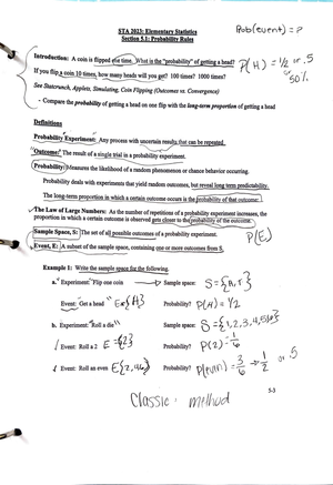 STA 2023 Elementary Statistics - Better known as an average. Three most ...