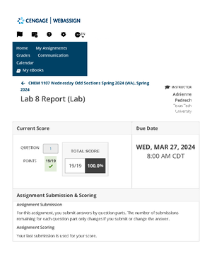 CHEM 1107 Laboratory 3 Report Spring 2023 - EN joseesparzasantos2004 ...