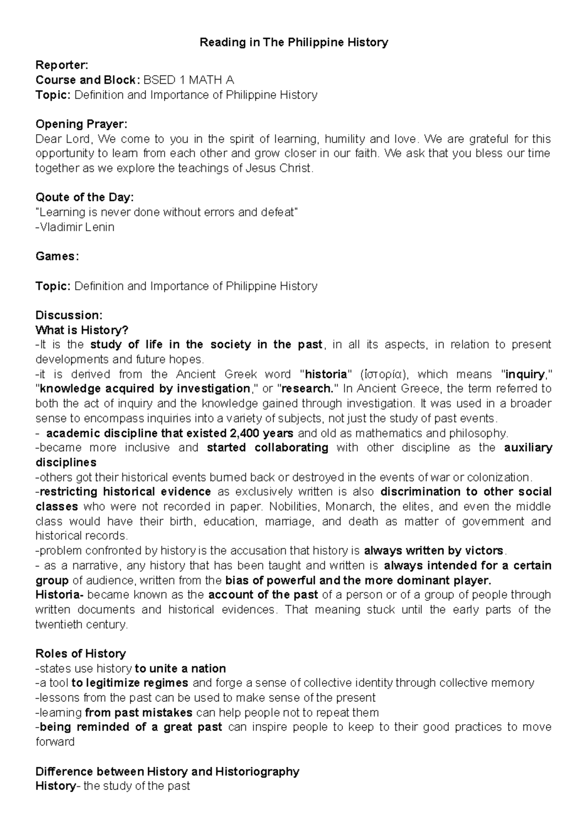 Reading in The Philippine History - Reading in The Philippine History ...