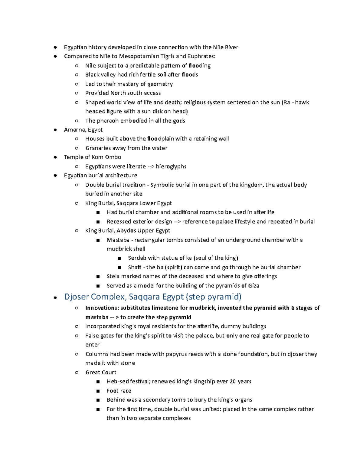ARCH150 Sp20 Lecture 5 - Egyptian history developed in close connection ...