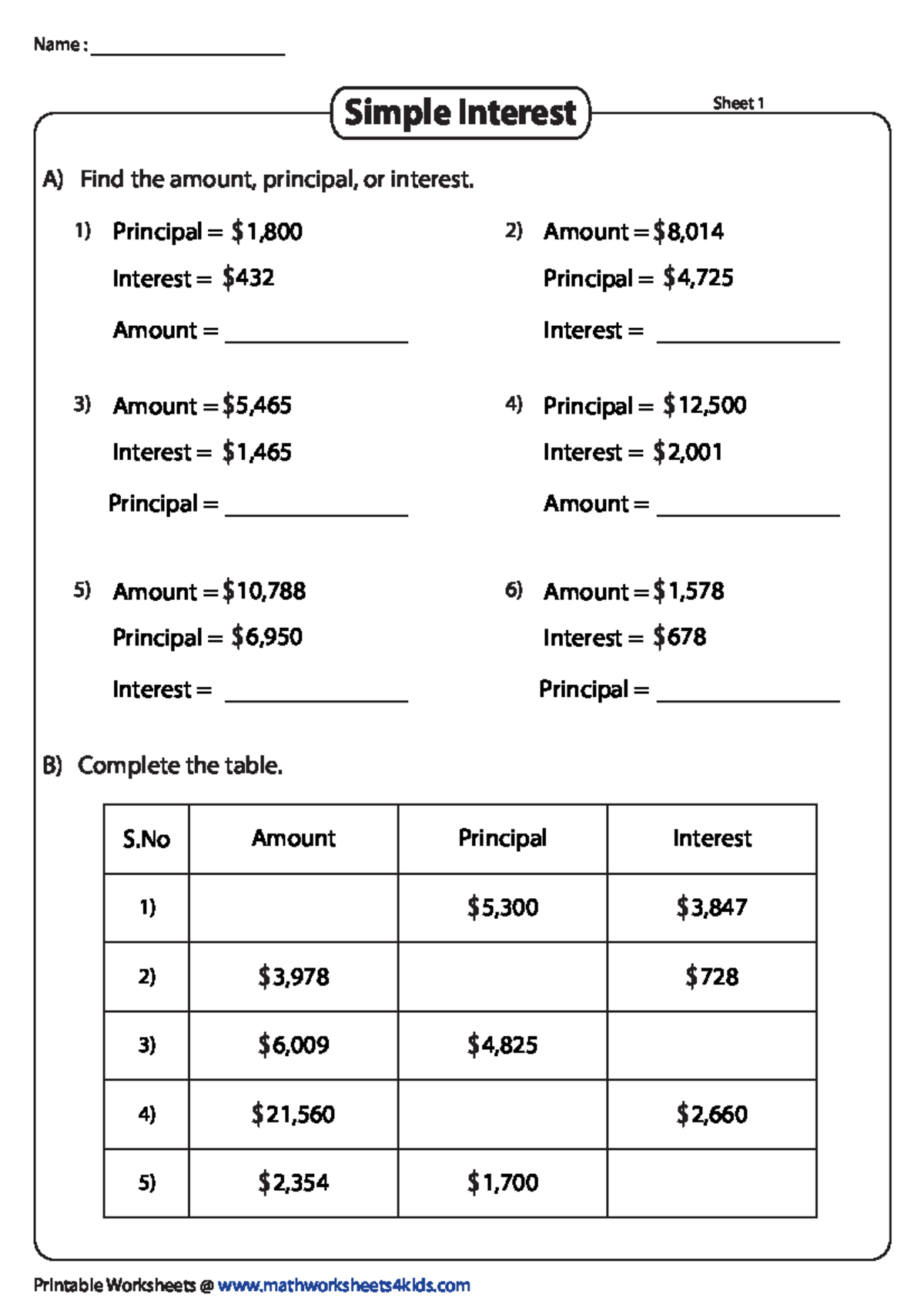 Principle amount interest 1 - - Studocu