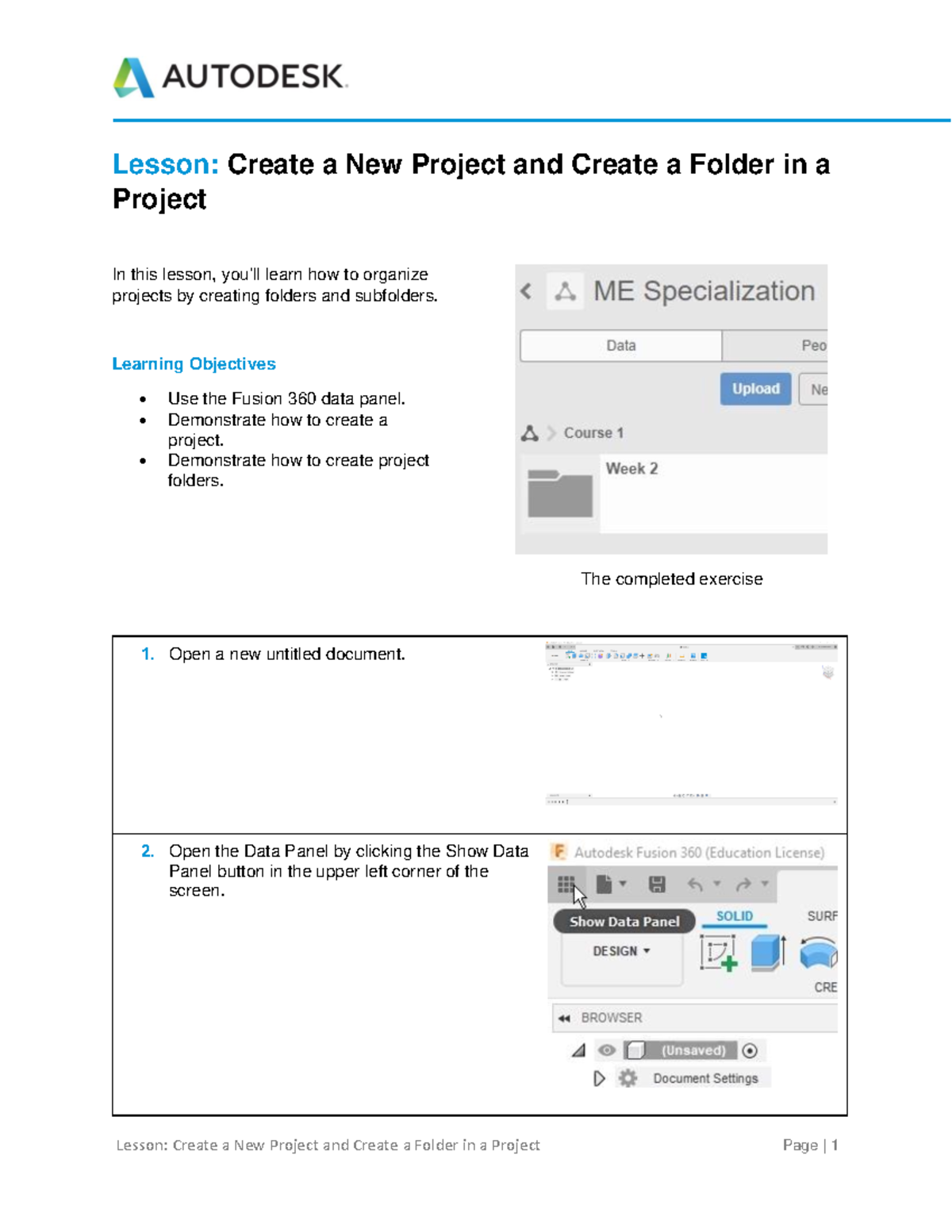 02-Create a New Project and Create a Folder in a Project - Lesson ...