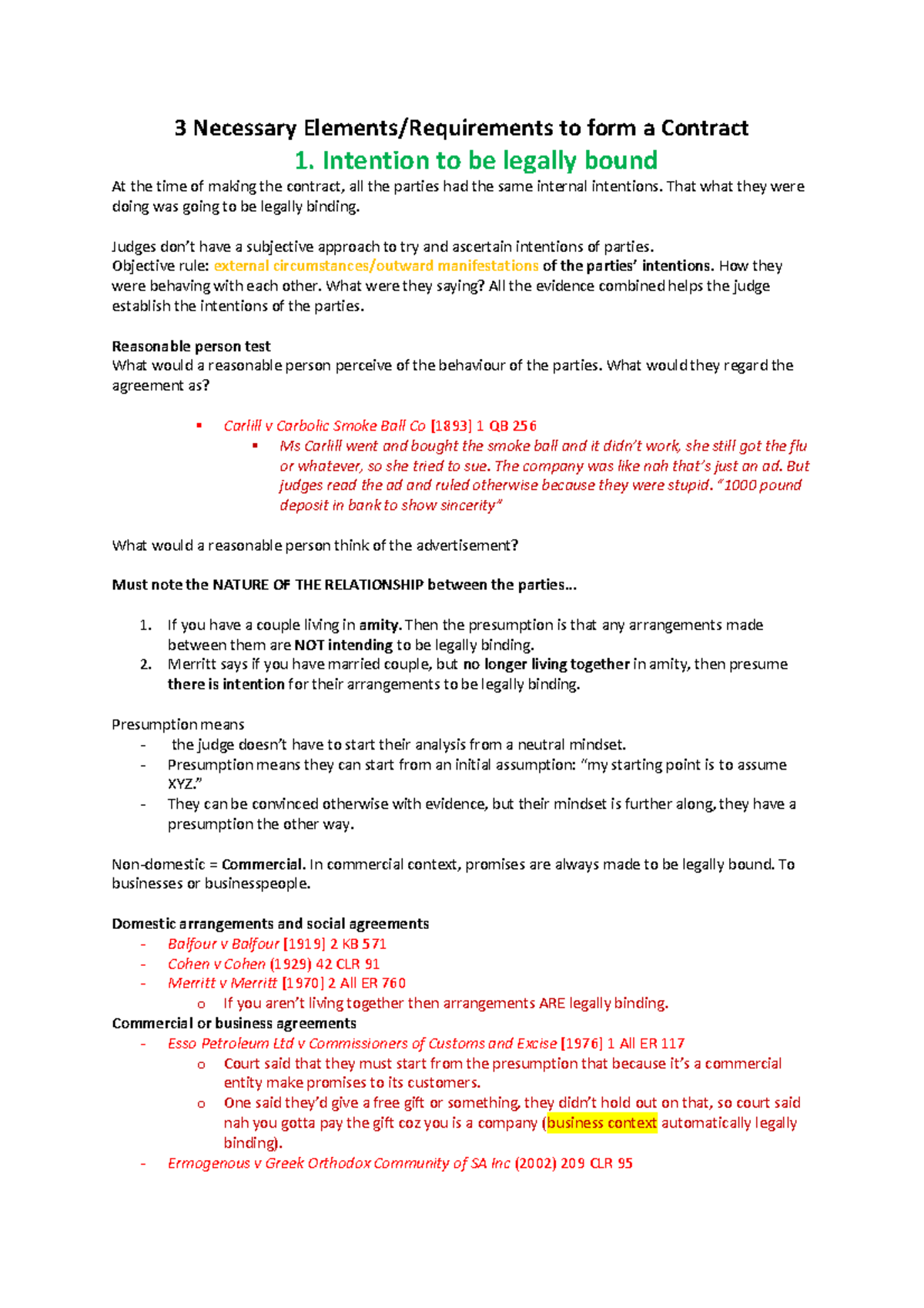 Contract Formation - 3 Elements - 3 Necessary Elements/Requirements to ...