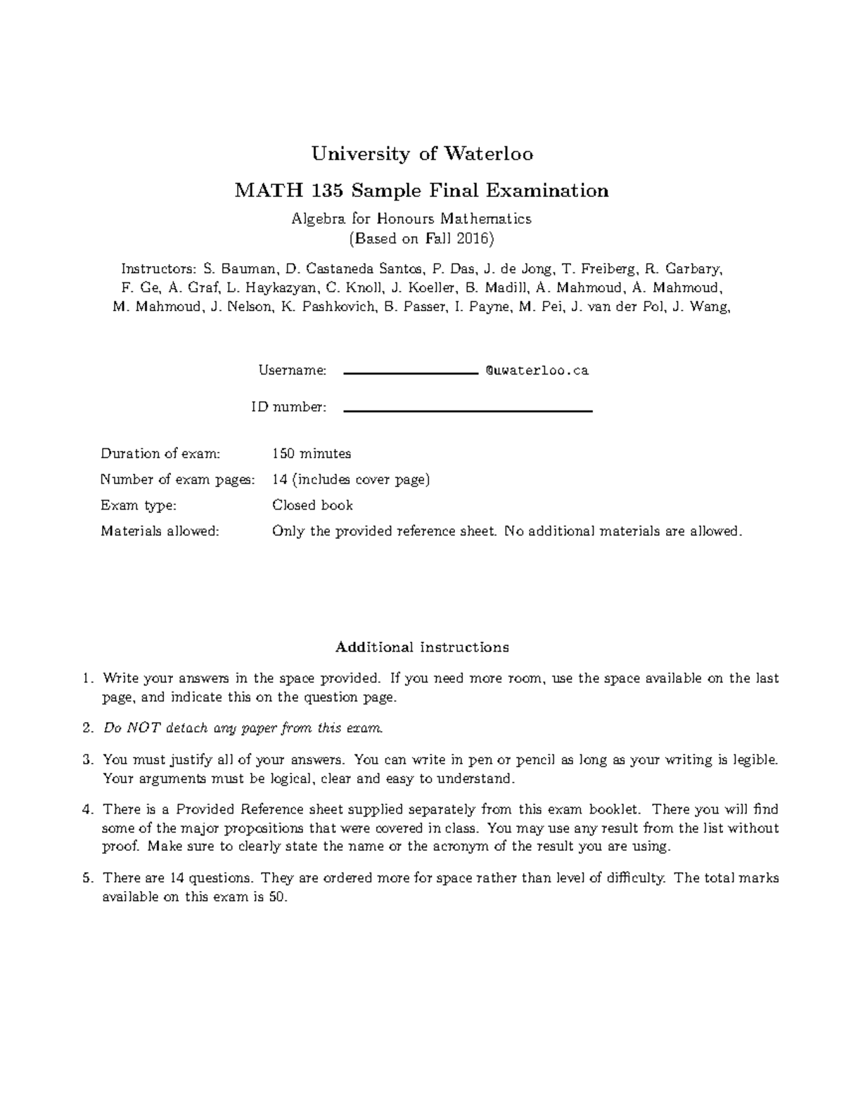 MATH 135 Winter 2018 Sample FInal - University of Waterloo MATH 135 ...