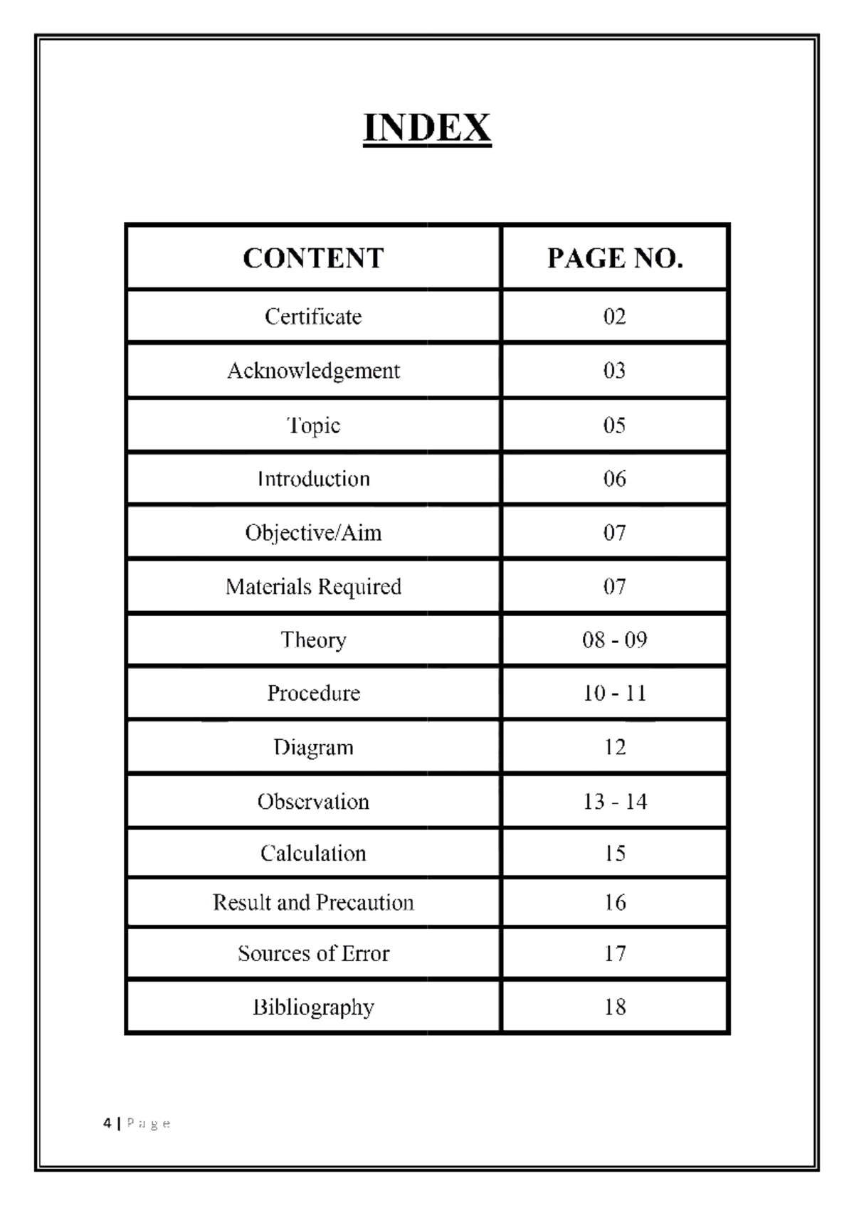 To Find Refractive Index of Wate-output - INDEX CONTENT PAGE NO. Certificate 02 Acknowledgement ...