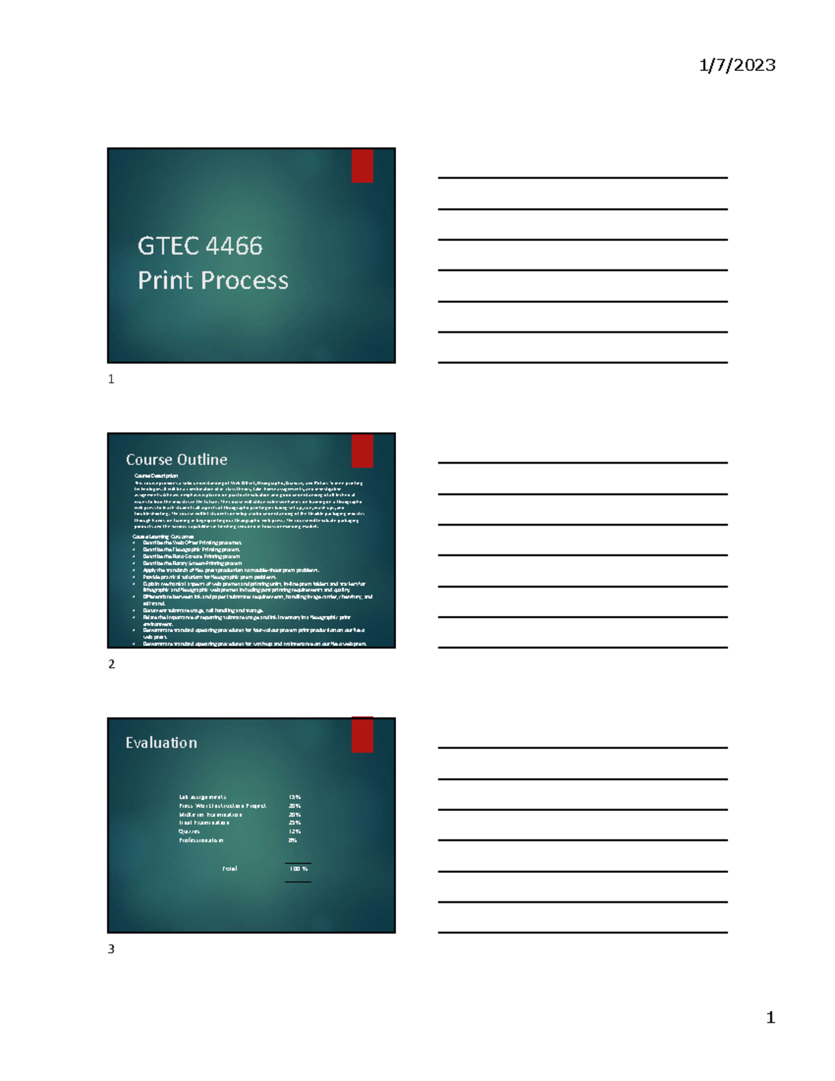 GTEC 4466 Class #1.0 (3up) - GTEC 4466 Print Process Course Outline ...