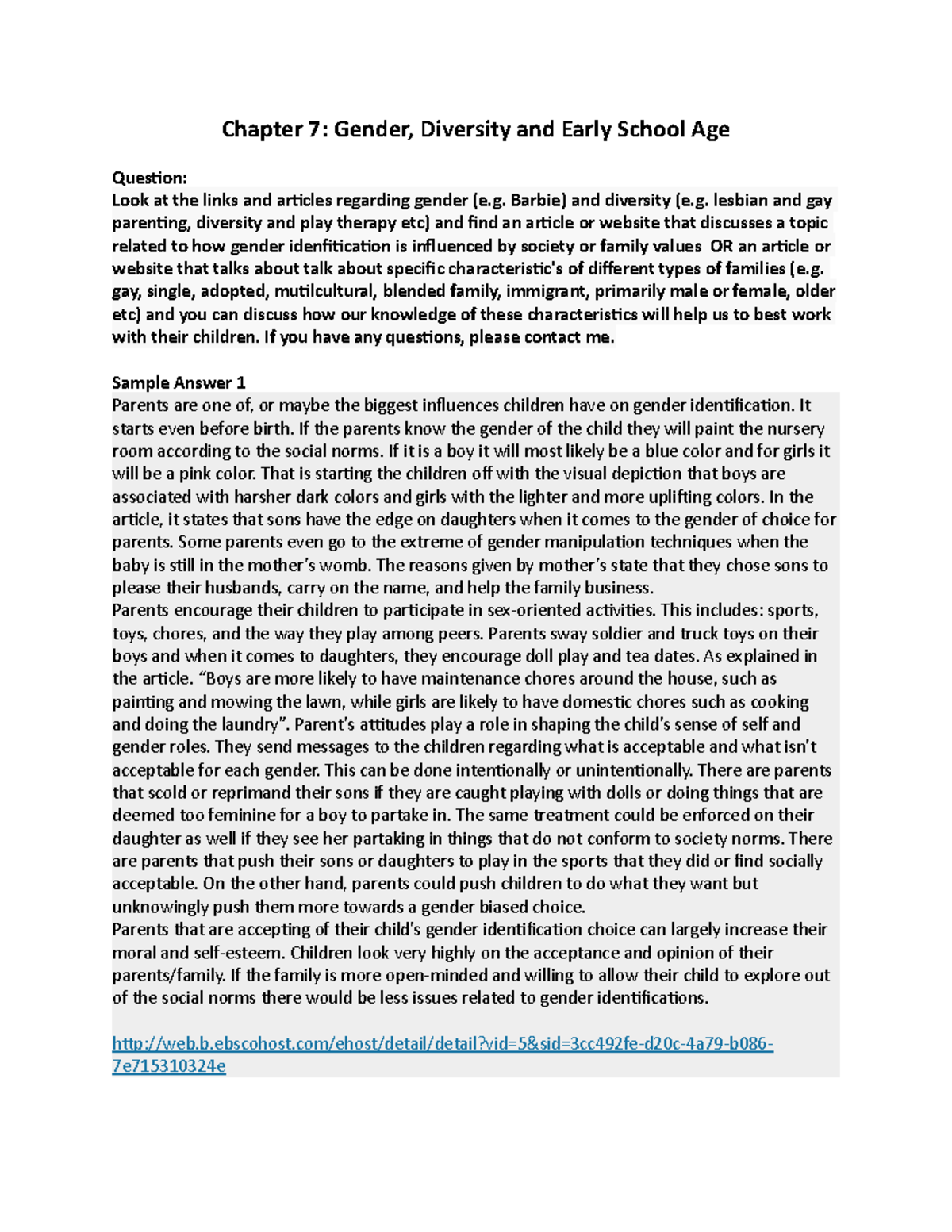 Chapter 7 - Gender, Diversity and Early School Age - Chapter 7: Gender ...