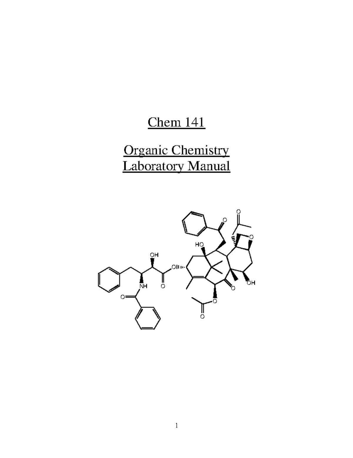 141manual 090523 nineexpt C=C - Chem 141 Organic Chemistry Laboratory ...