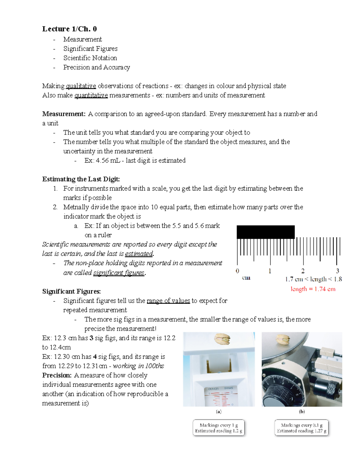 Gen and Analytical Chem - Measurement - Lecture 1/Ch. 0 Measurement ...