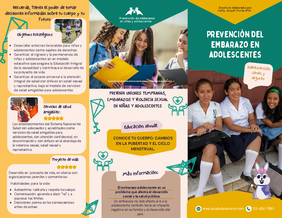 Brochure, prevención del embarazo en adolescentes - CONOCE TU CUERPO ...