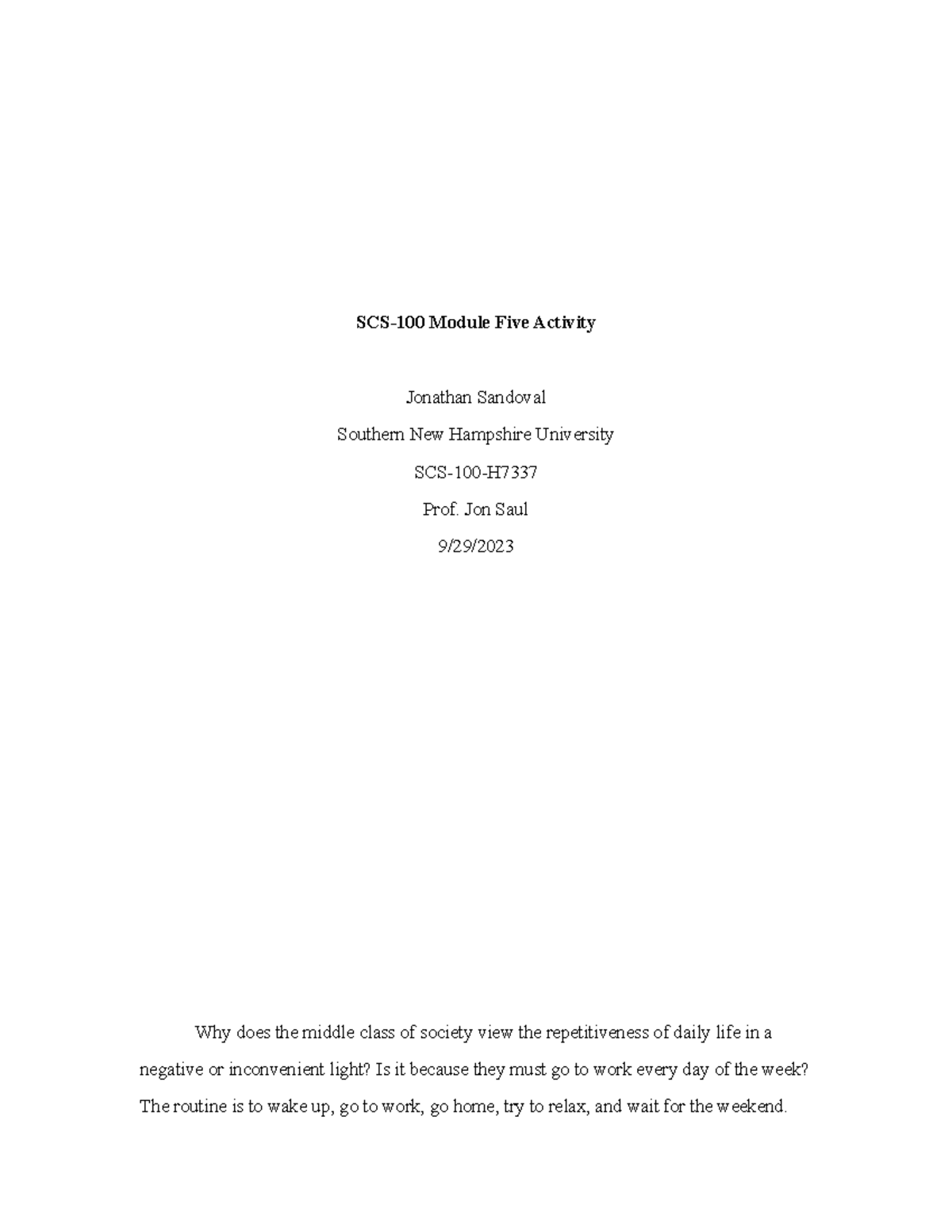 SCS 100 Module 5 2 Jonathan Sandoval - SCS-100 Module Five Activity Jonathan Sandoval Southern ...