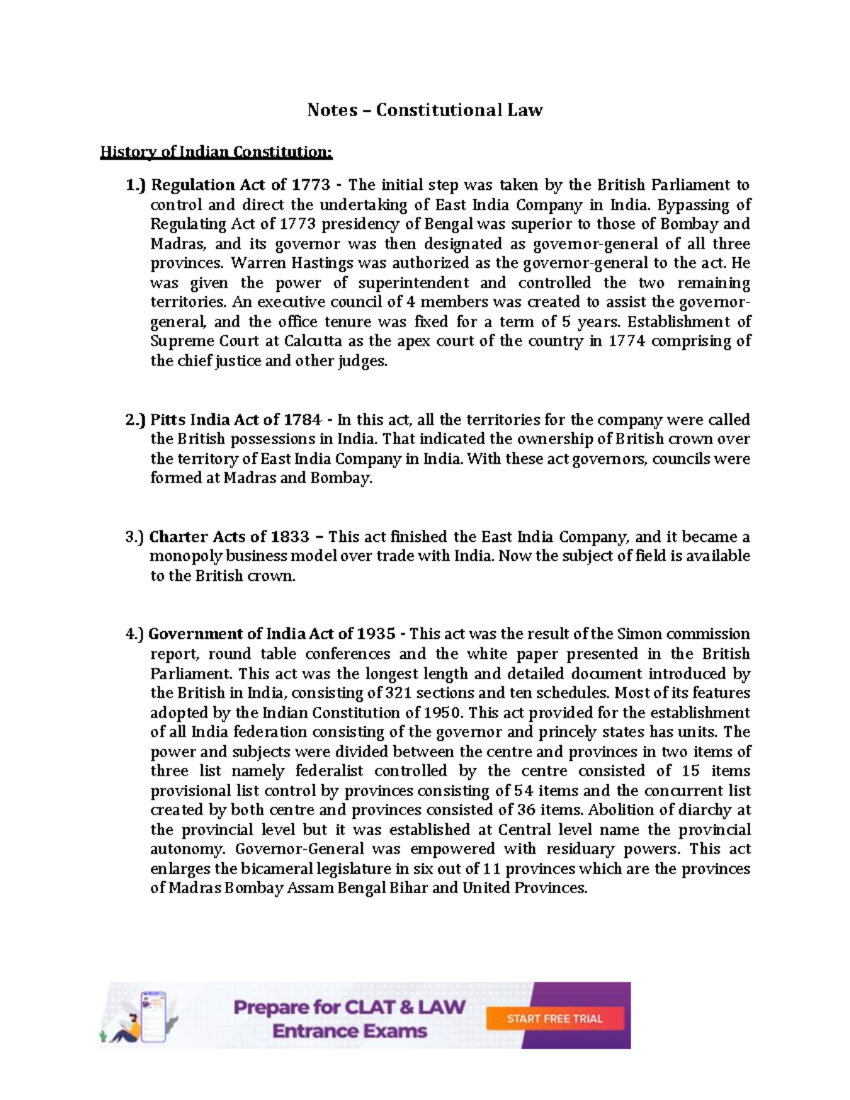 Complete Constitutional Law Notes @Material Bhaiya - Notes ...