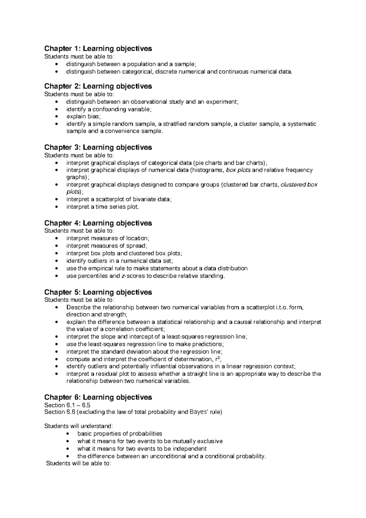 Learning Objectives - assignment dated and due dates - Chapter 1 ...