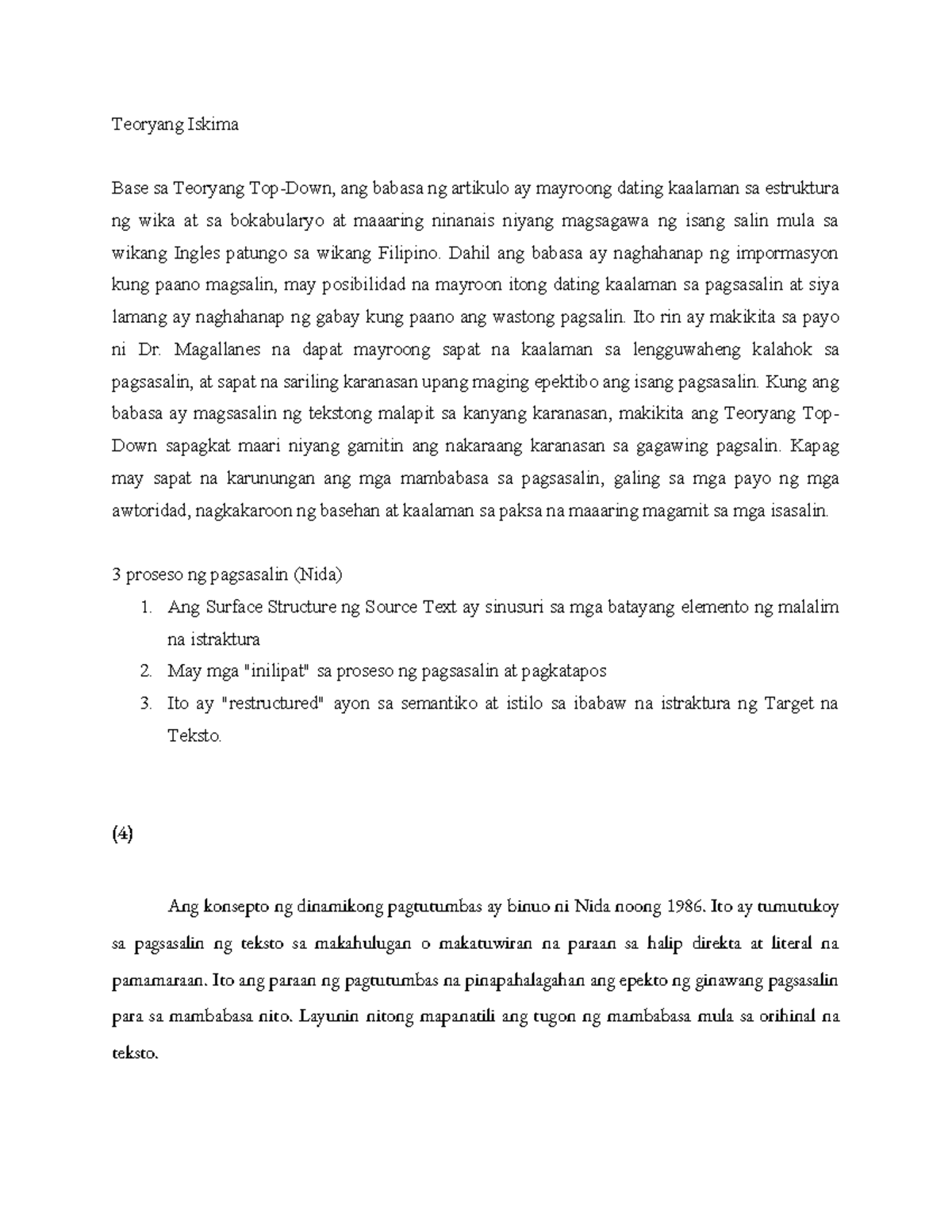 Midterm assigned part (research) - Teoryang Iskima Base sa Teoryang Top ...