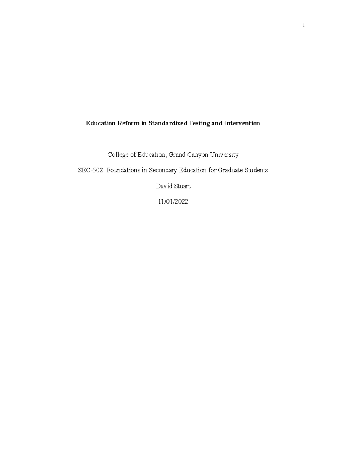 SEC-502-Topic 2 - Education Reform Essay Template (APA 7th Edition ...