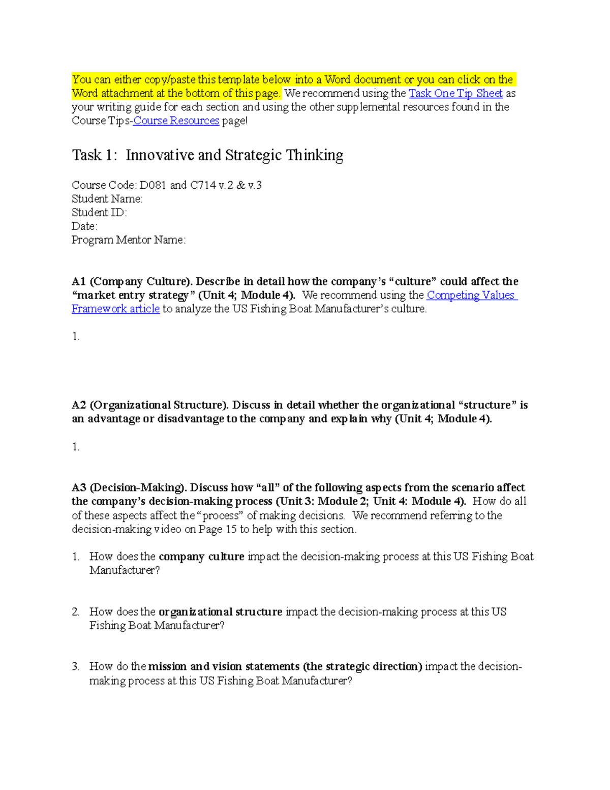 C714-D081 Task One Template 04-2022 - You can either copy/paste this ...