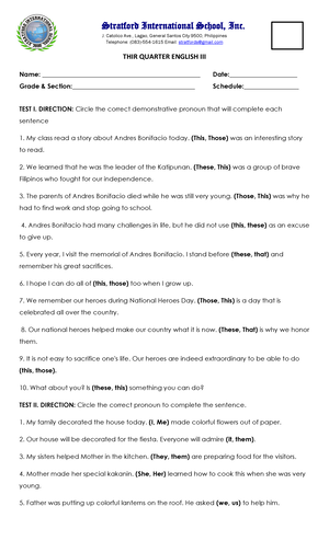 PRE-A1 - English level (PRE-A1) - PRE A1-1 Level English Skills 5 4 3 2 ...