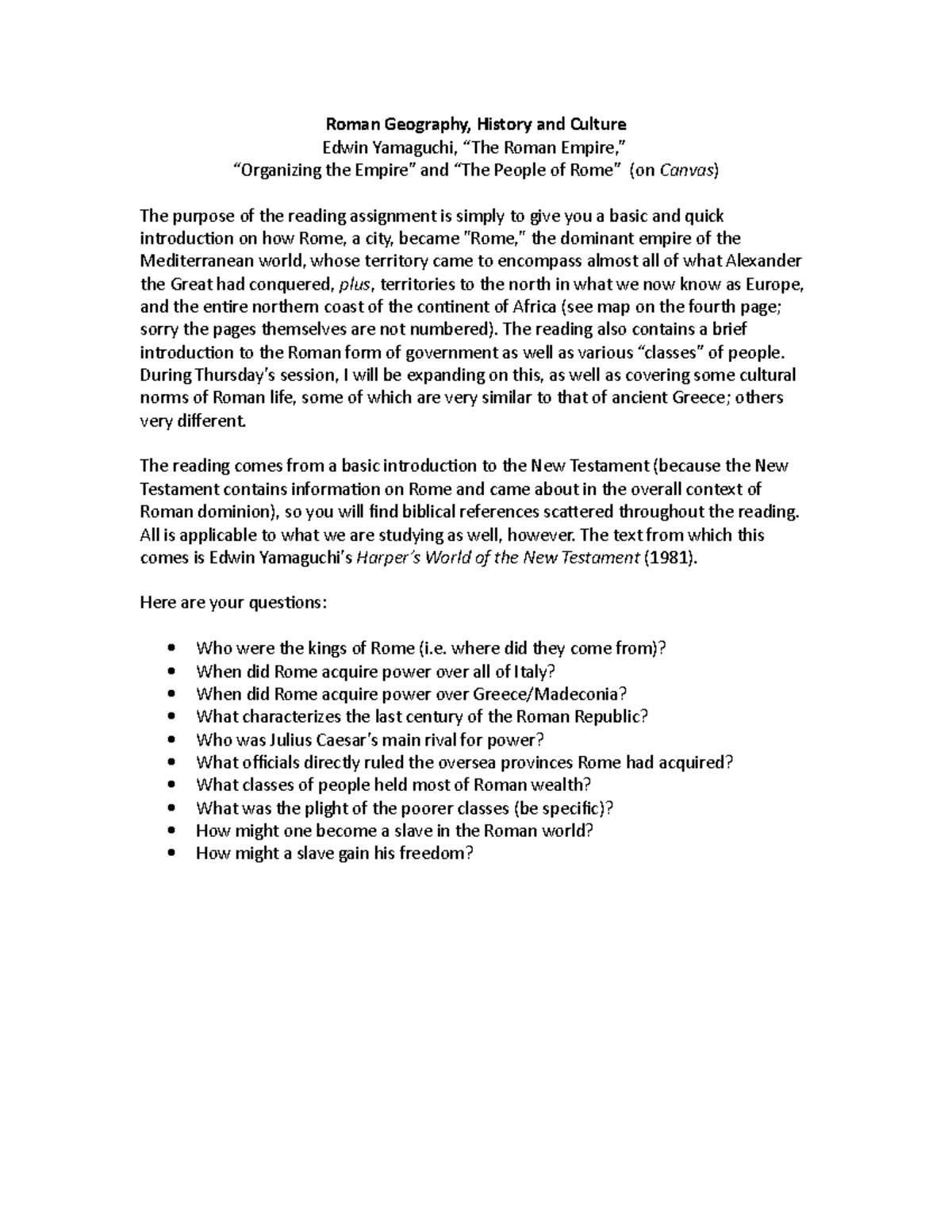 Roman Geography History Culture - Roman Geography, History and Culture ...