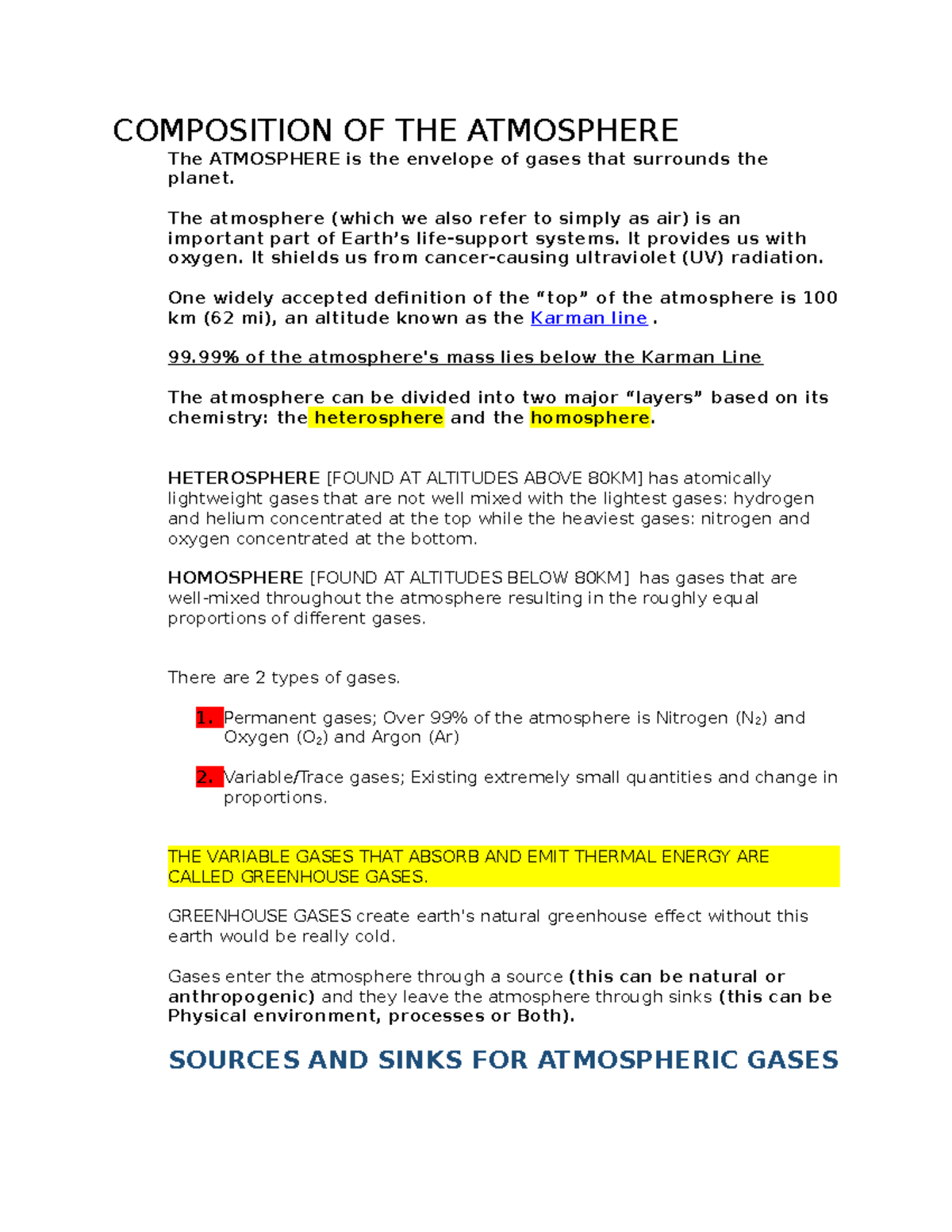 Chapter 2; Portrait OF Thethe Atmosphere - COMPOSITION OF THE ...