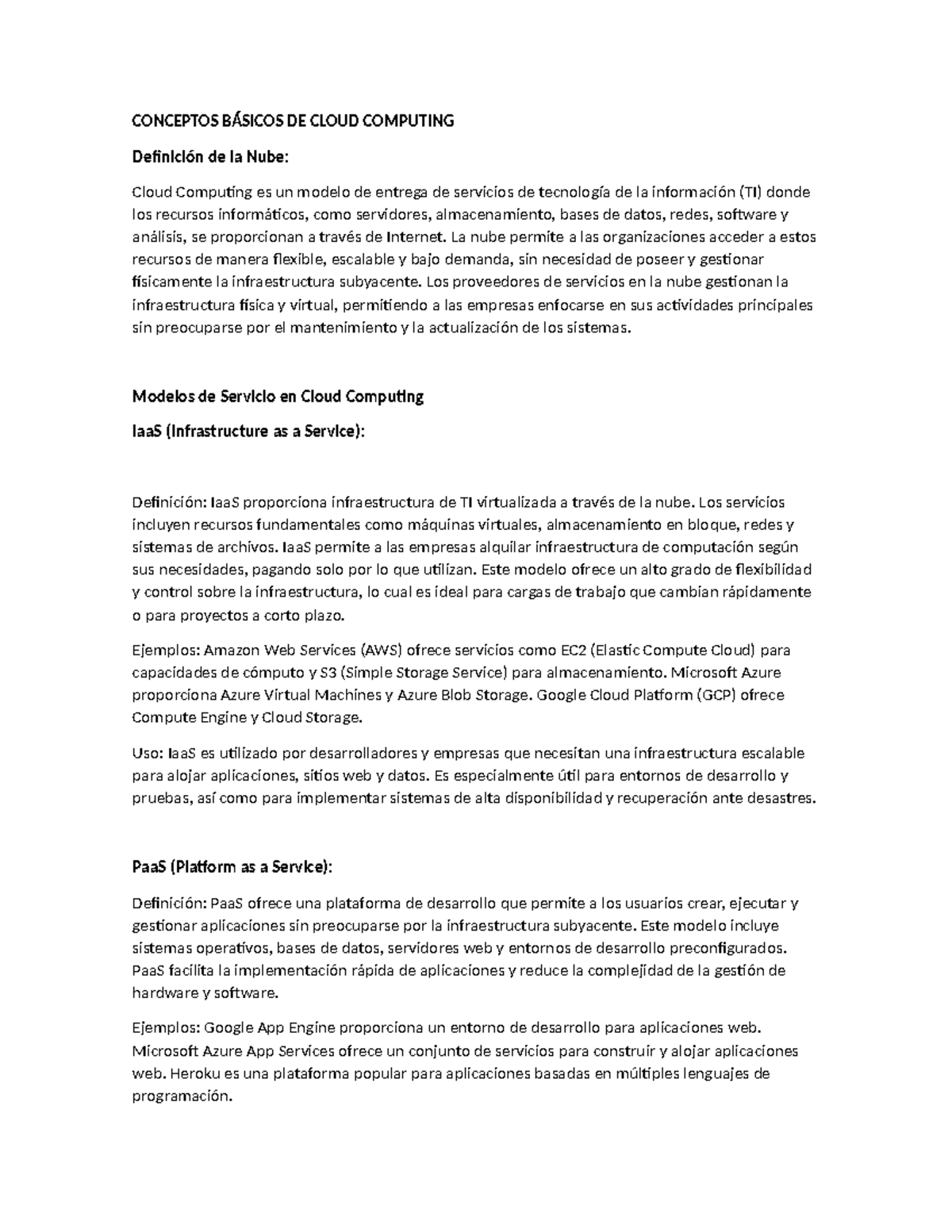 Tccseguridad - esa una tarea - CONCEPTOS BÁSICOS DE CLOUD COMPUTING Definición de la Nube: Cloud ...