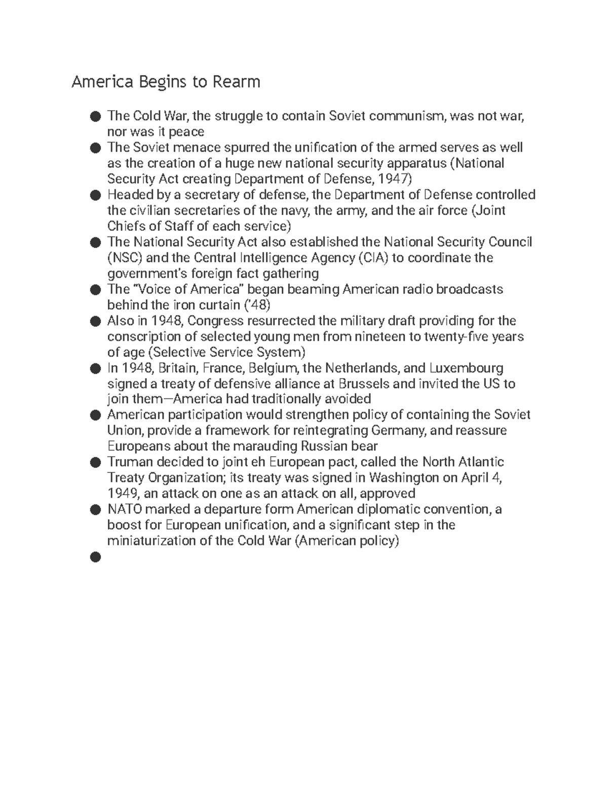 America Begins to Rearm - Studocu