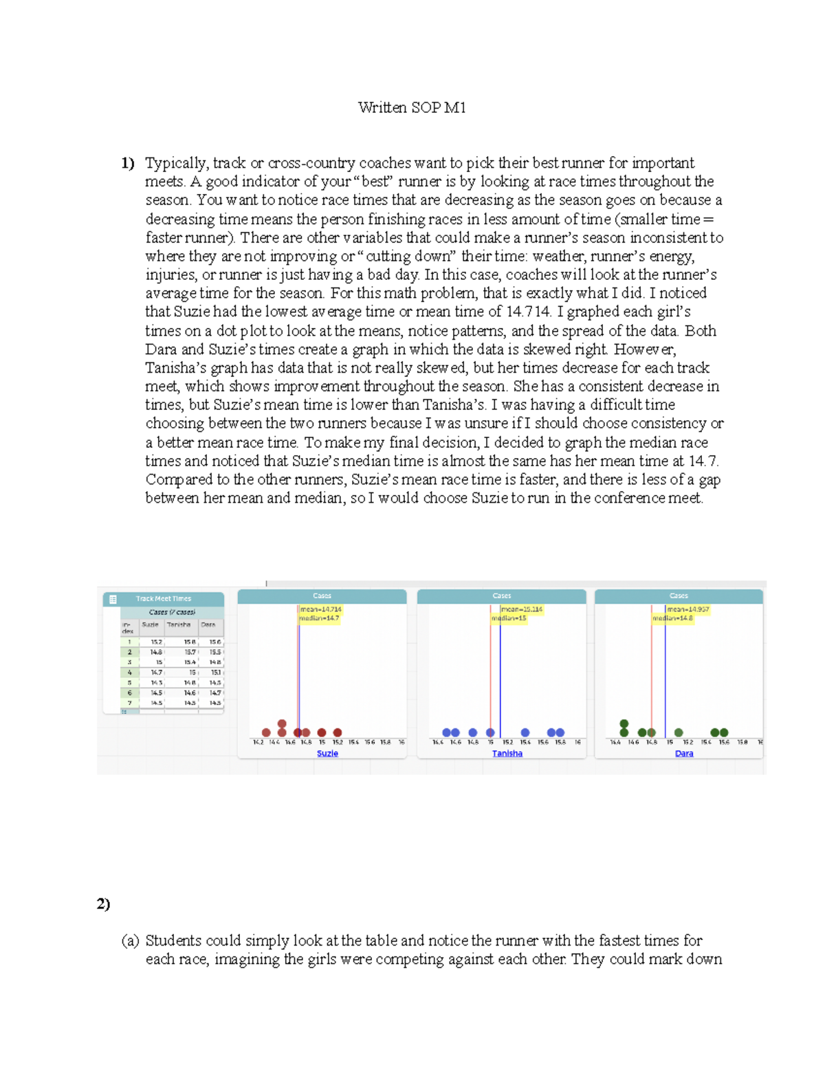 Written SOP M1 - homework - Written SOP M Typically, track or cross ...