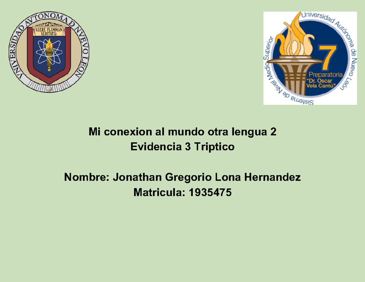 JGLH EV3 Mcmlii - evidencia 3 - Mi conexion al mundo otra lengua 2 ...