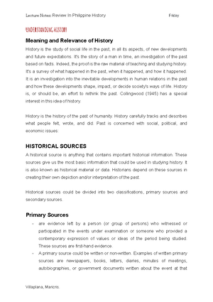 Understanding History(Week1-2 Lecture Notes) - UNDERSTANDING HISTORY ...
