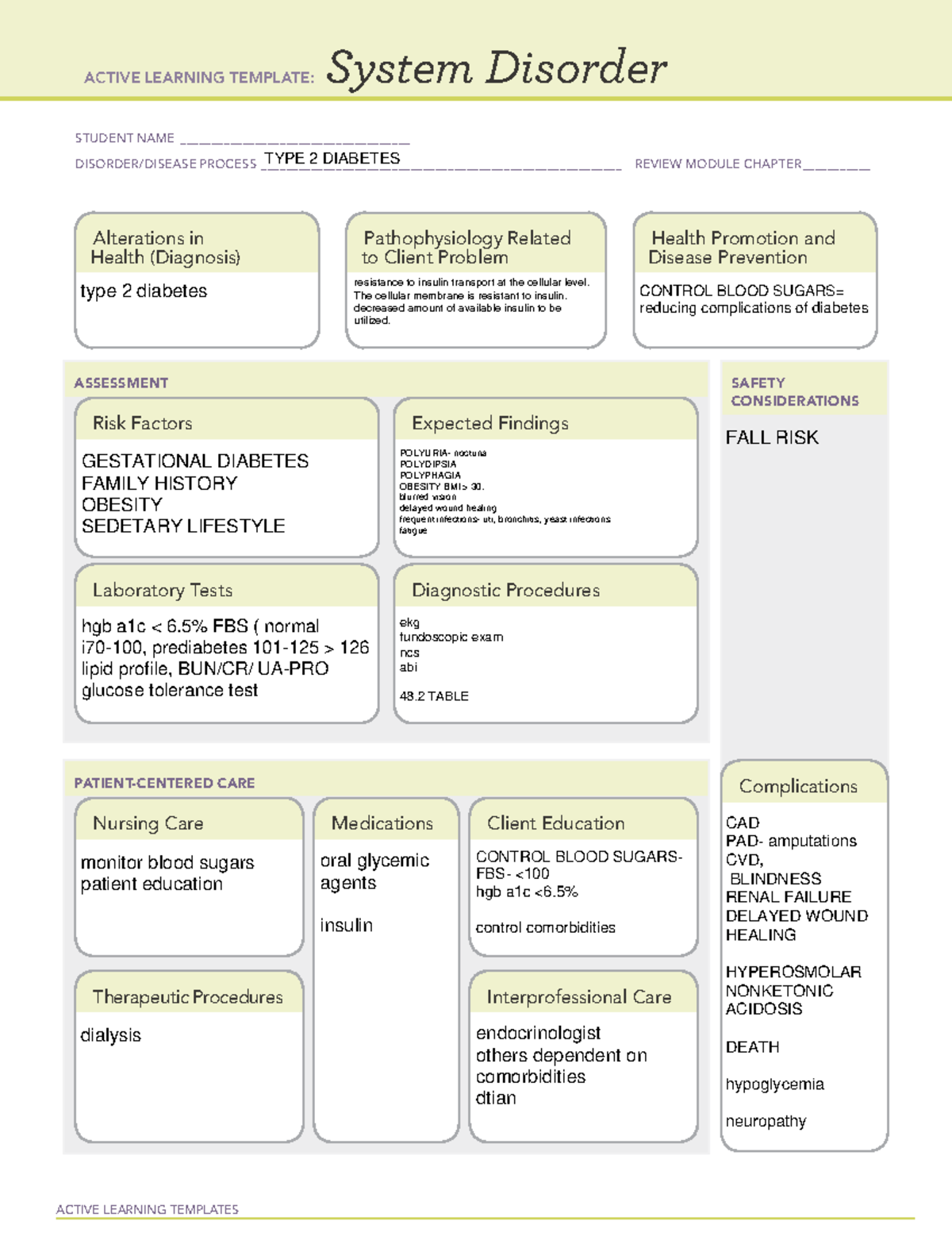 System Disorder -DM 2 - ACTIVE LEARNING TEMPLATES System Disorder ...