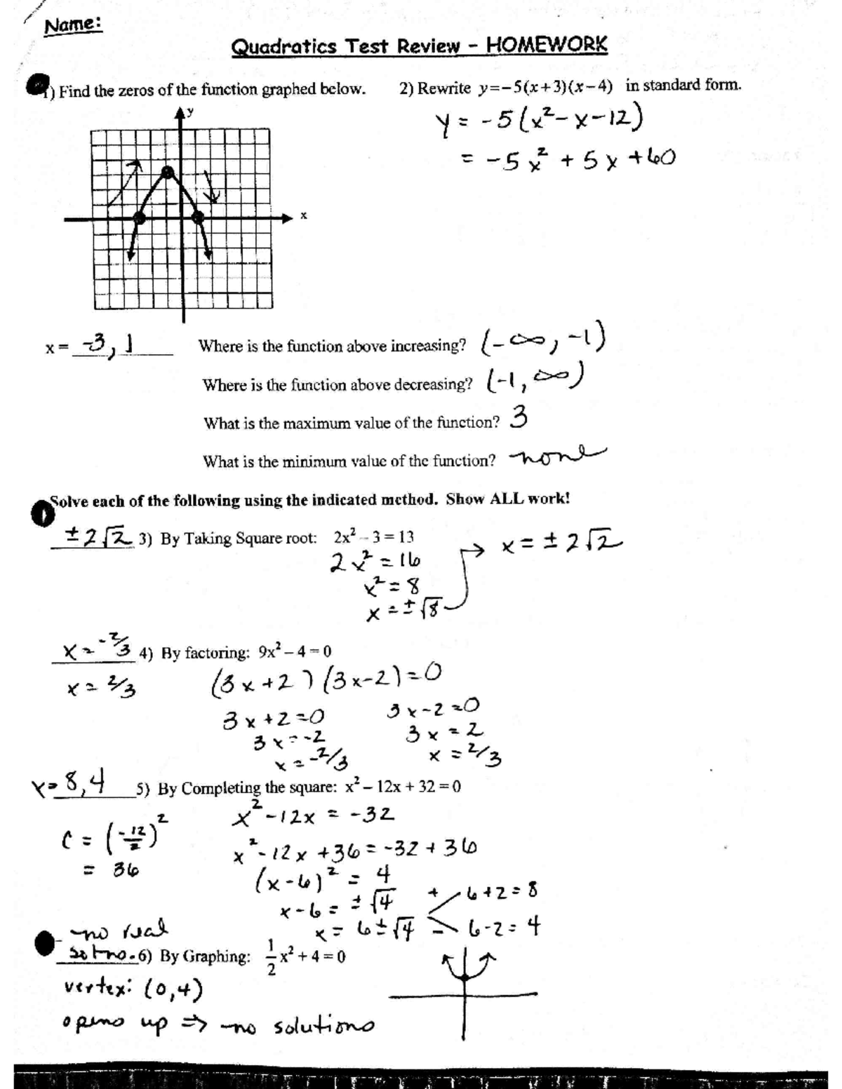 A2 Quiz Review KEY - Math work - MUI131 - WVU Parkersburg - Studocu