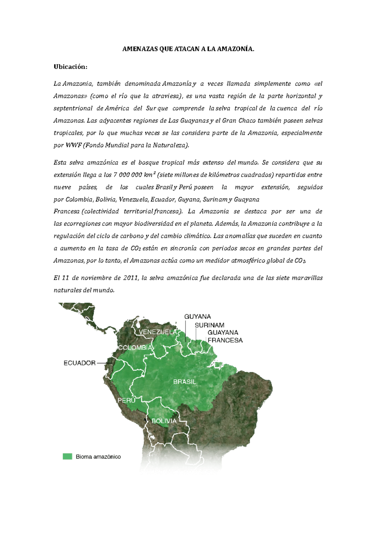 Amenazas QUE Atacan A LA Amazonía - AMENAZAS QUE ATACAN A LA AMAZONÍA ...