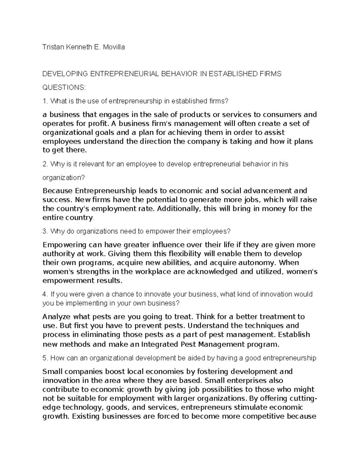 Entrep tonyo berting - Tristan Kenneth E. Movilla DEVELOPING ...