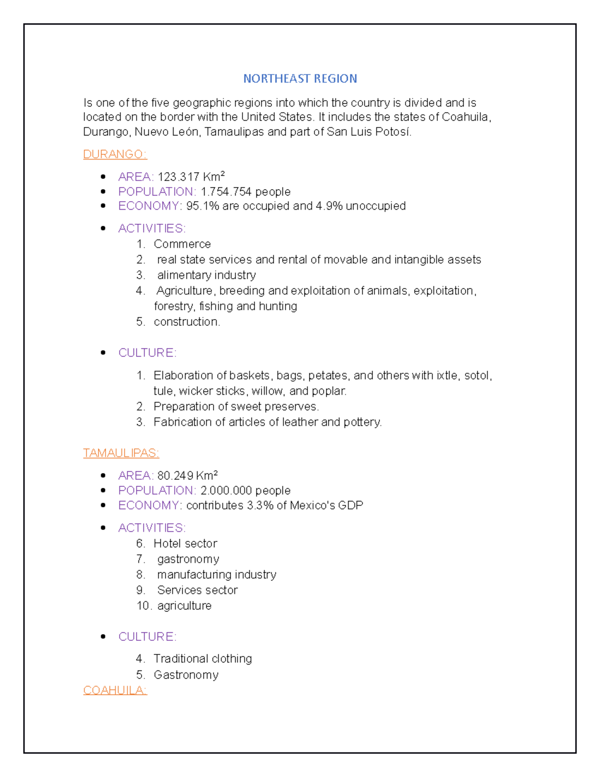 Northeast Region - NOTAS - NORTHEAST REGION Is one of the five ...